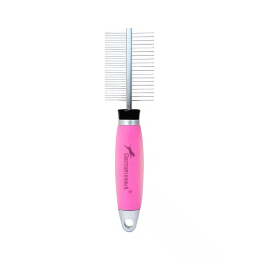 Pente Duplo Germanhart Gel Rosa para Cães e Gatos - Petnautas
