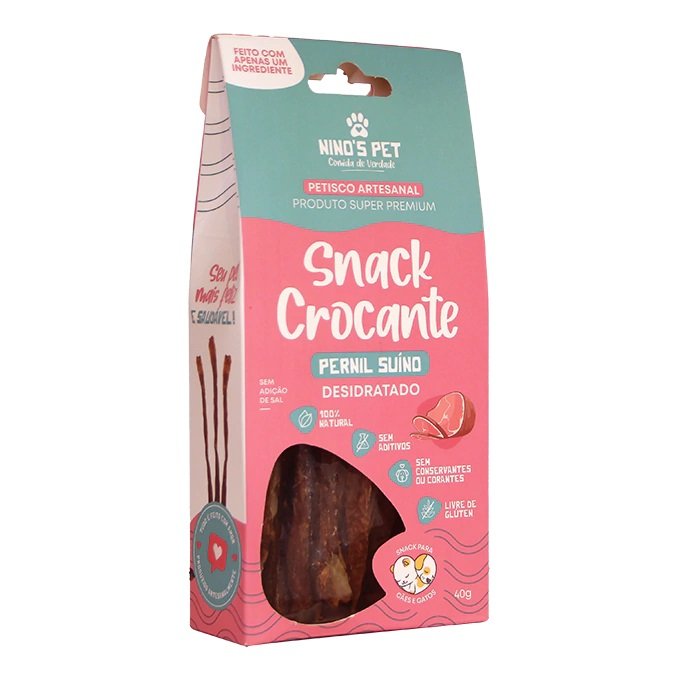 SNACK CROCANTE PERNIL SUINO 40G NINOS PET - Petnautas